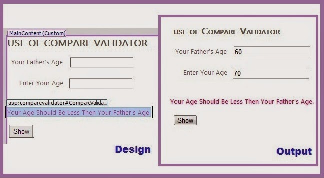 Software Behaviour Steps To Use Comparevalidator In Aspnet