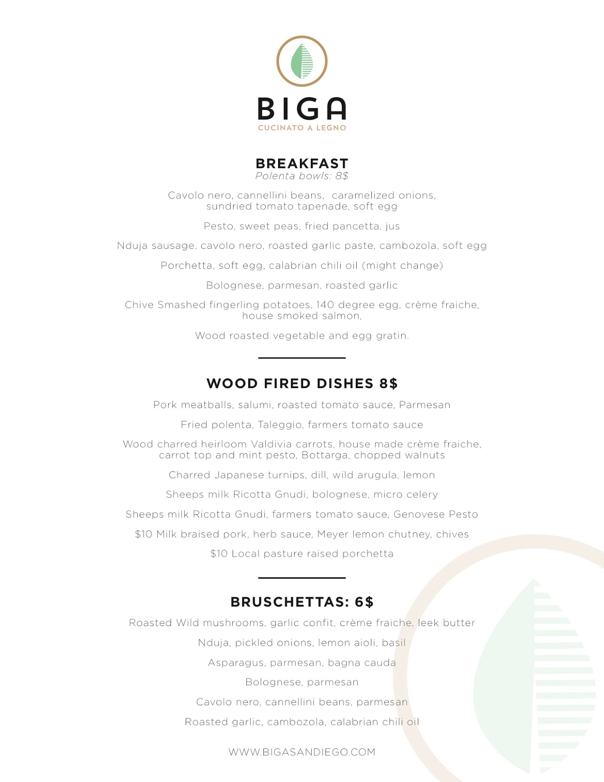 SanDiegoVille: Biga Now Open On Broadway In Downtown San Diego ...