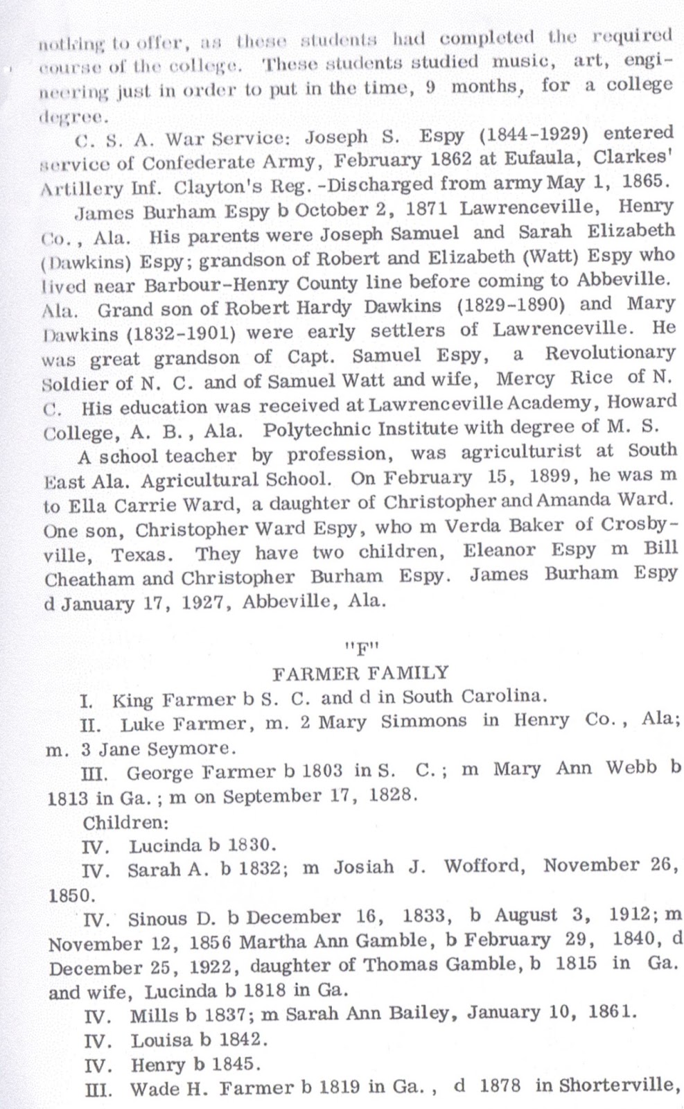 Tomfoolery: Robert Marion Espy (Sr.) & Elizabeth (Watt) Espy