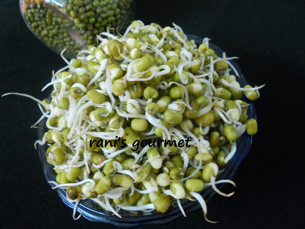 RANI'S GOURMET: HOW TO MAKE GREEN GRAM SPROUTS( MULAPPICHA CHERUPAYAR ...