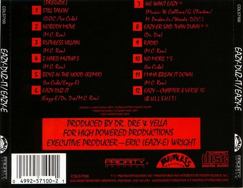 Eazy-E - Eazy-Duz-It (1988) Flac + 320kbps * RlsMaradona