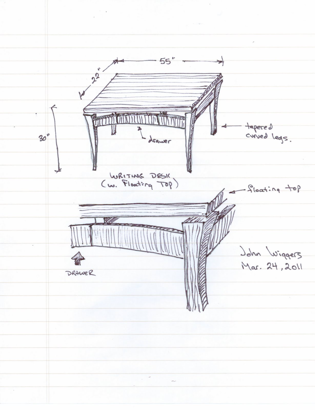 Musings of a Furniture Maker: Custom Writing Desk - (Part 1 ...