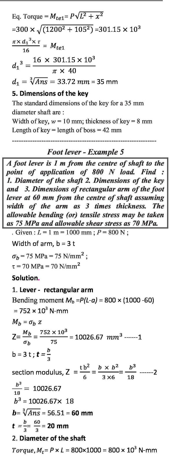 Machine Drawing: Lever Design