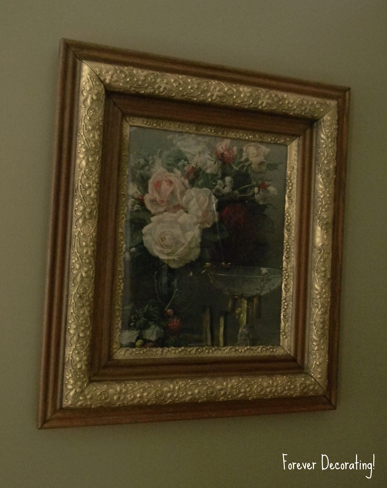 Forever Decorating!: Framed Rose Print Serendipity!