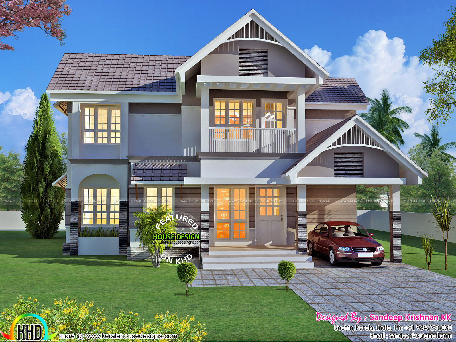 European touch home by Sandeep Krishnan KK - Kerala Home Design and ...