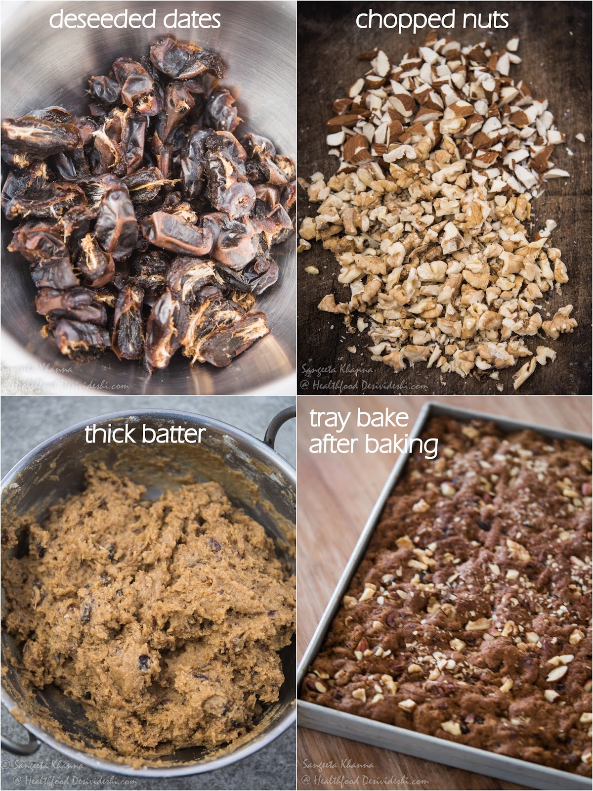 wholewheat date walnut tray bake (no sugar added), a rich mildly spiced ...
