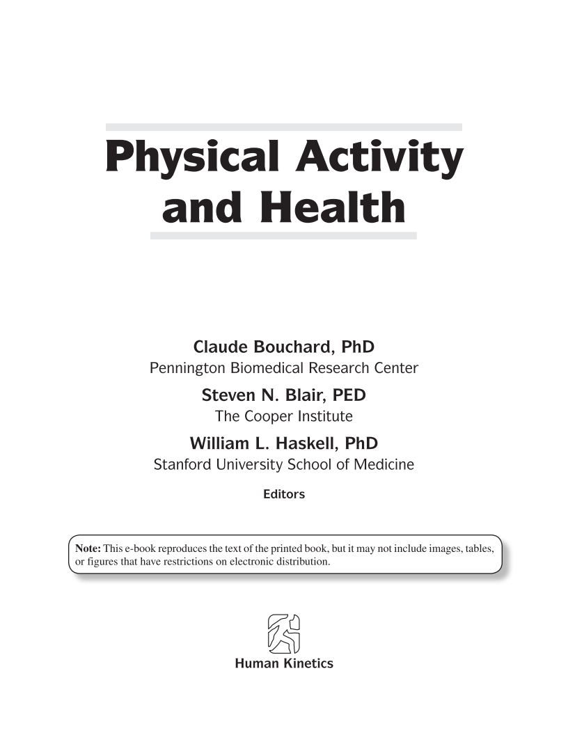 Physical Activity and Health By Claude Bouchard - Online Book Shop.Pk
