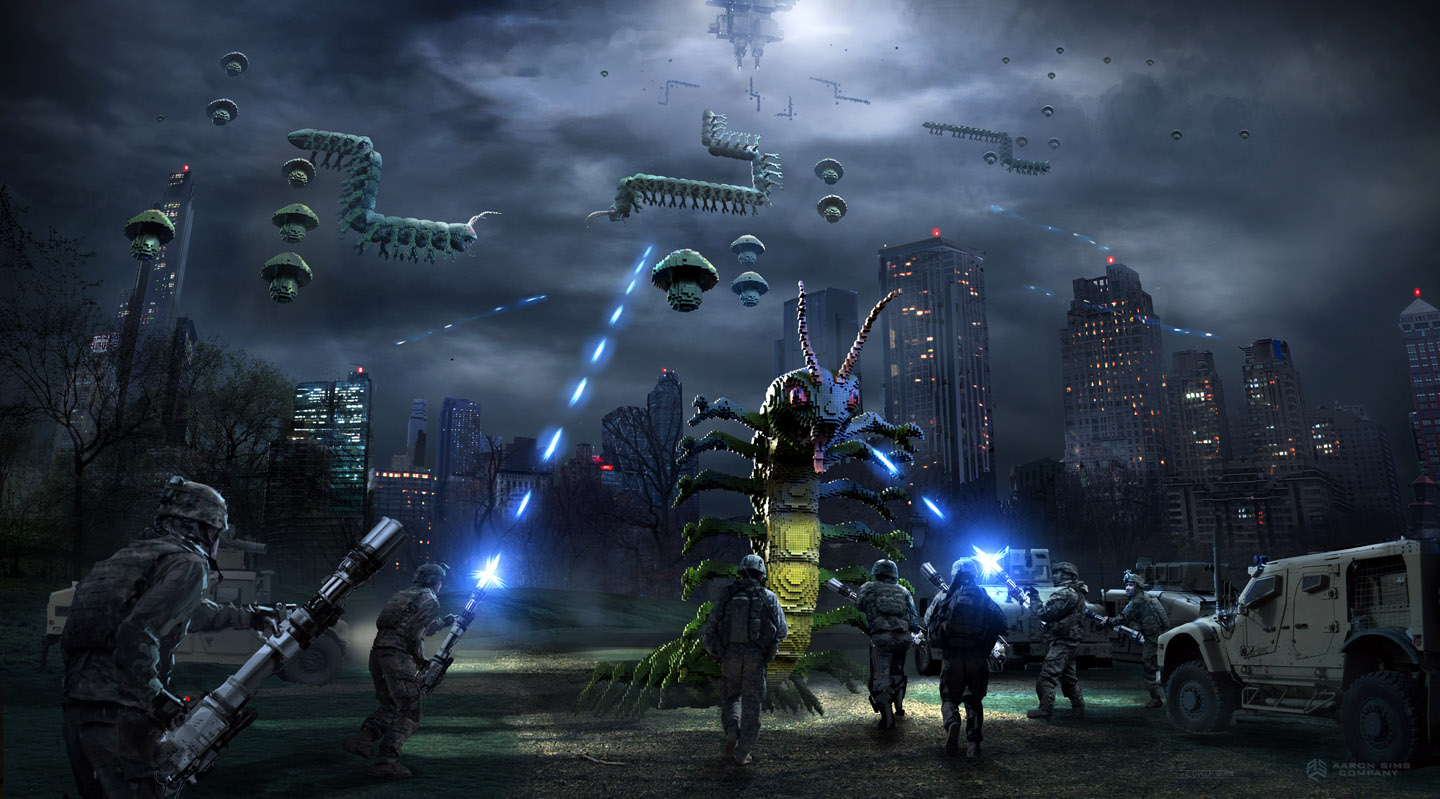 "Pixels" Creatures Were Almost Horrifying in Concept Art by Lamin ...