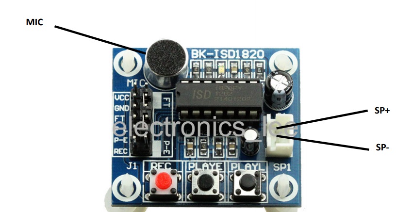 Voice Recording Module ISD1820 with Arduino
