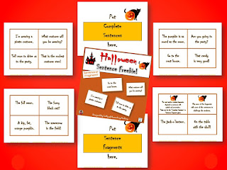 Reading Halloween Sentences - Classroom Freebies