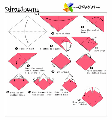 Fruits and Vegetable Origami: Strawberry | Paper Origami Guide