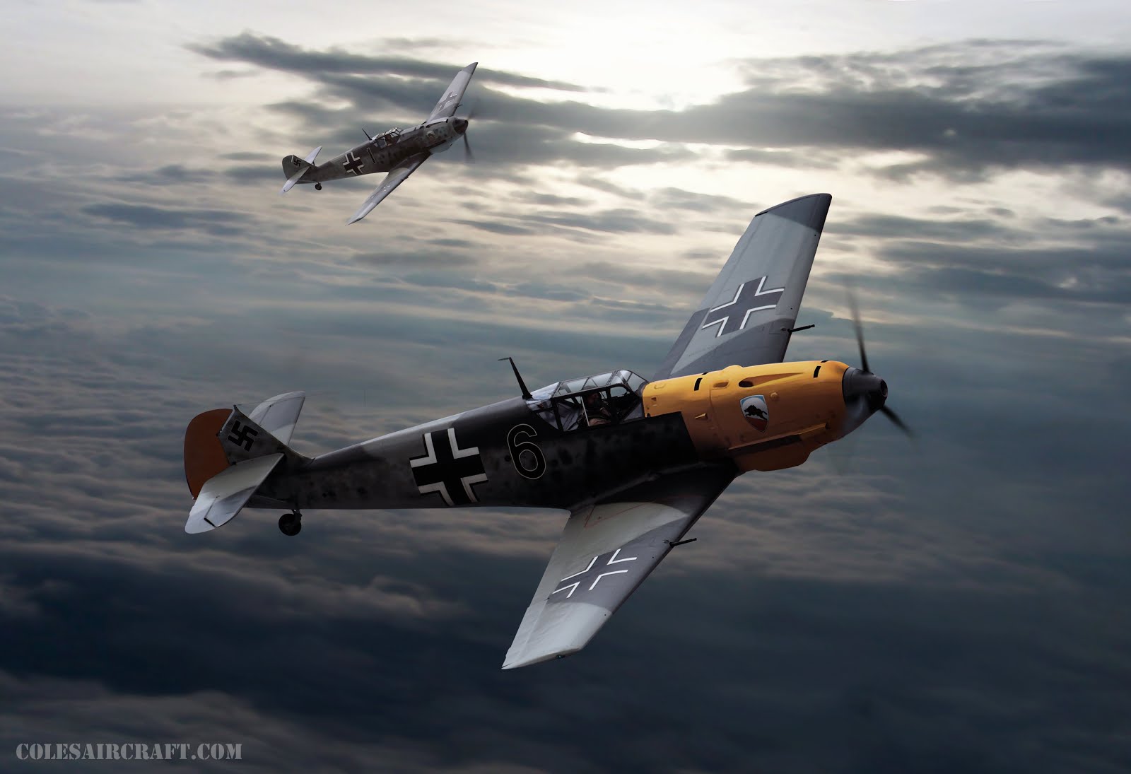 Aviation Art Of Ron Cole Cole s Aircraft Messerschmitt Bf 109 E 7
