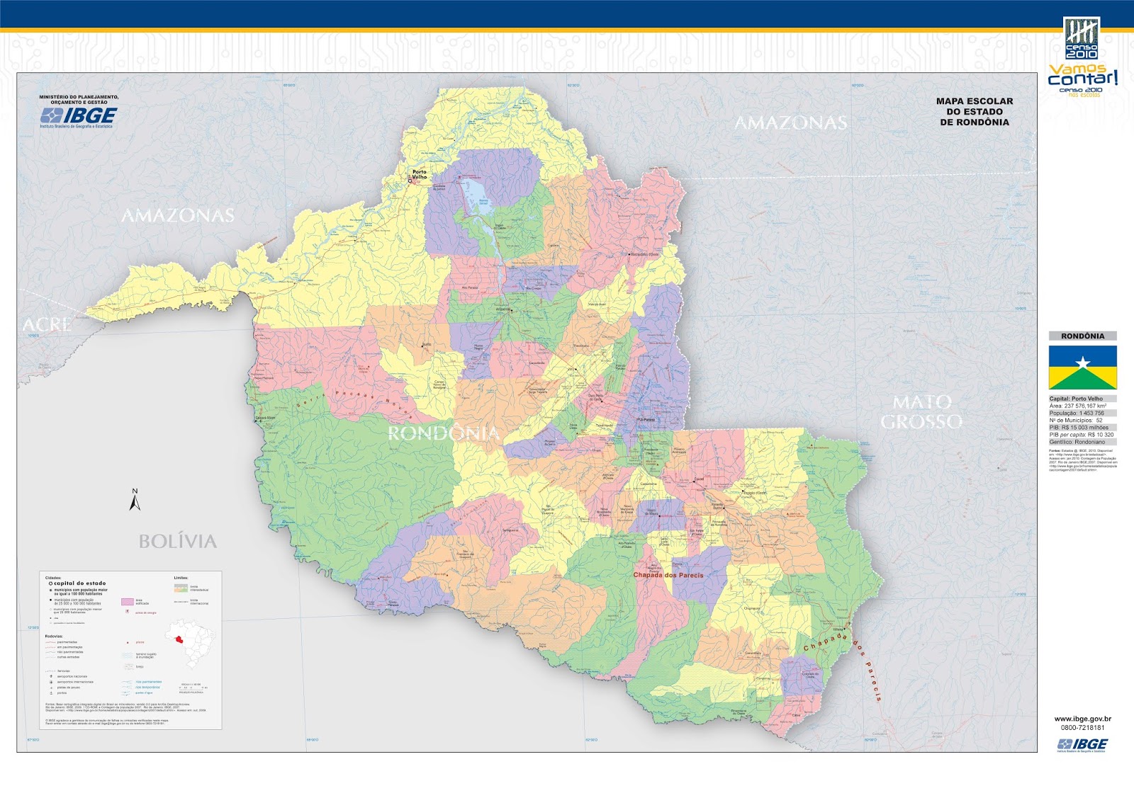 Mapa Político de Rondônia - Doc Sports™