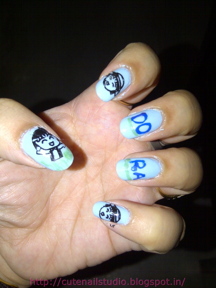 Cute nails: Dora the explorer nail art