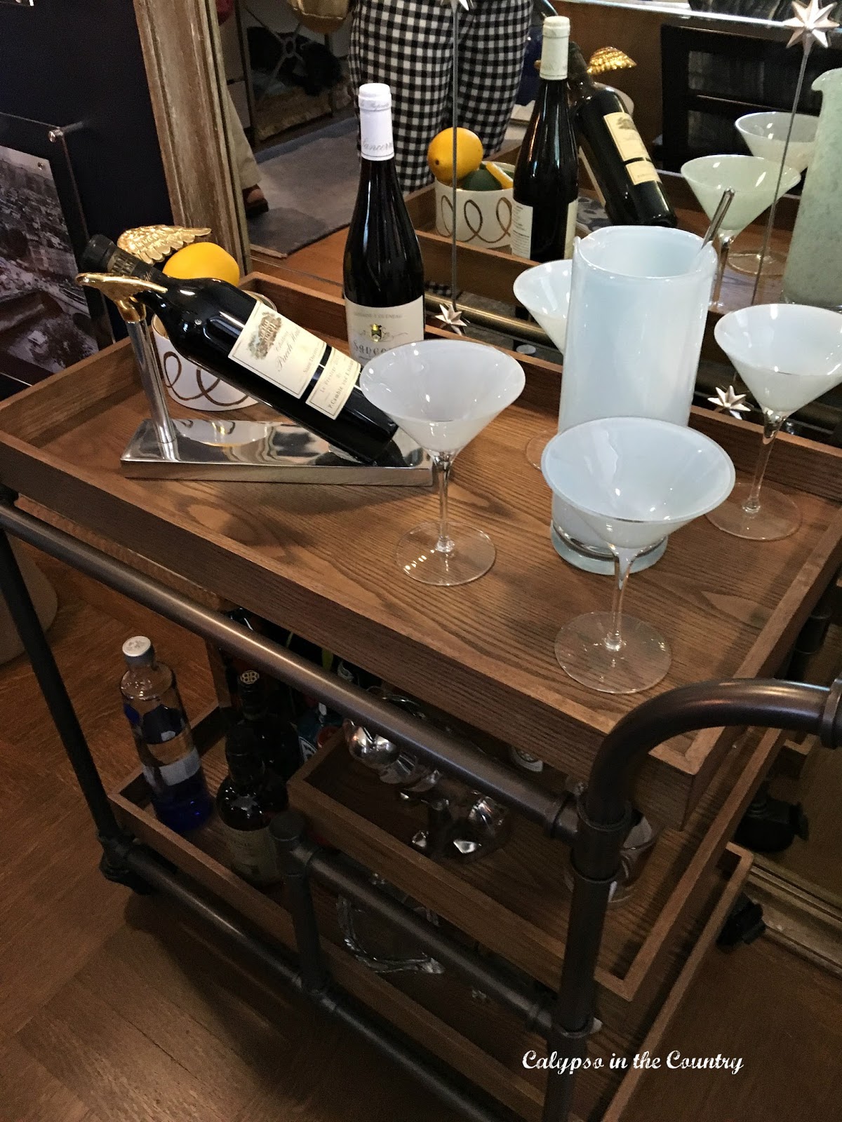 Bar Cart Inspiration from a Designer Showhouse - Calypso in the Country