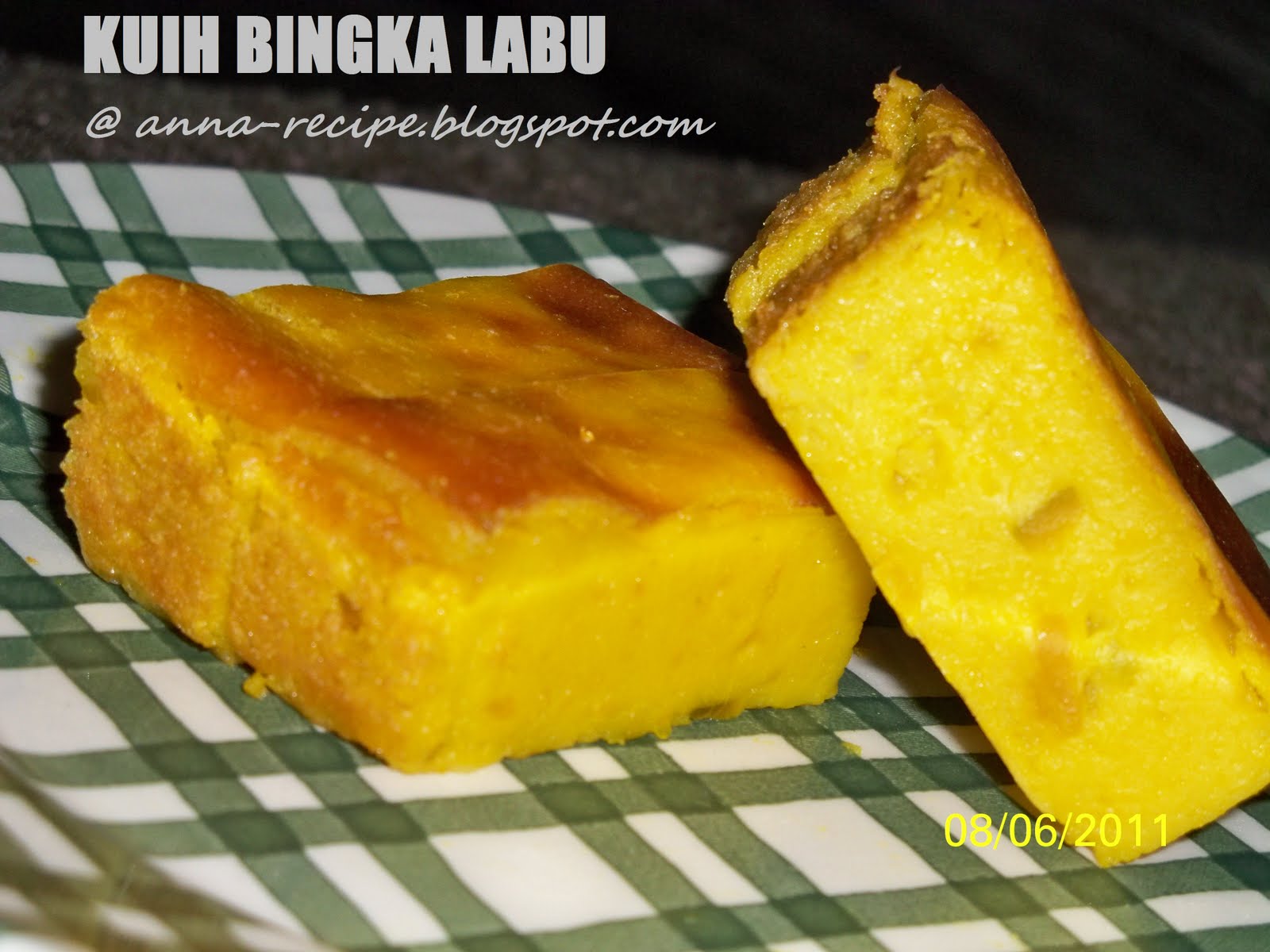 Anna Recipe: Menu petang ni...Kuih Bingka Labu...