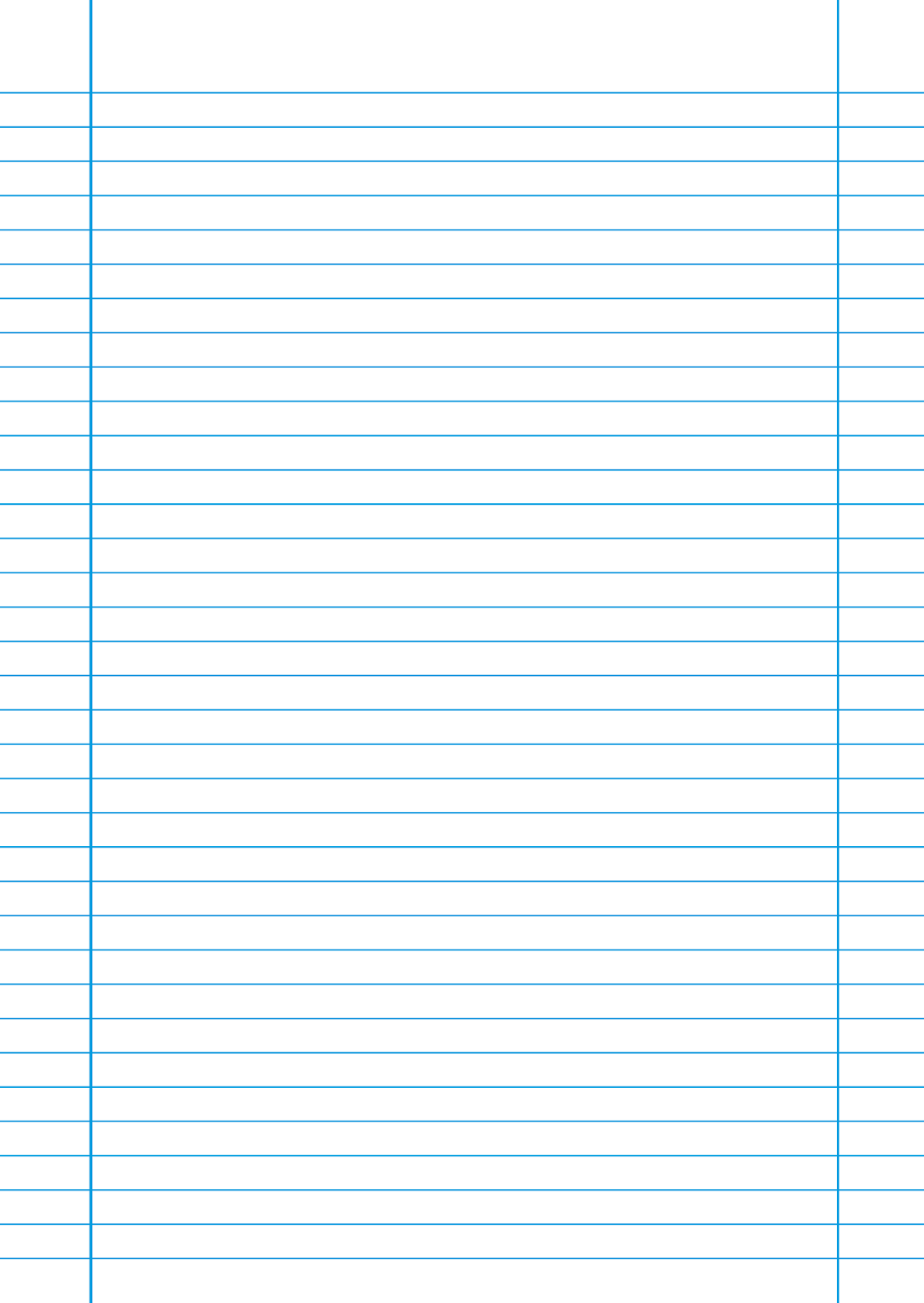 Baixar Folha de Papel Pautado azul em PDF para imprimir