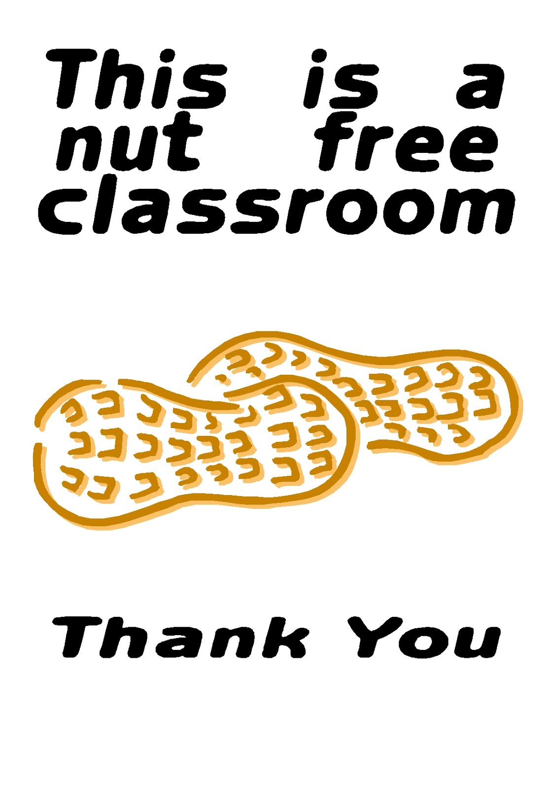 Nut Free Classroom Poster School Nut Free School Classroom Customized