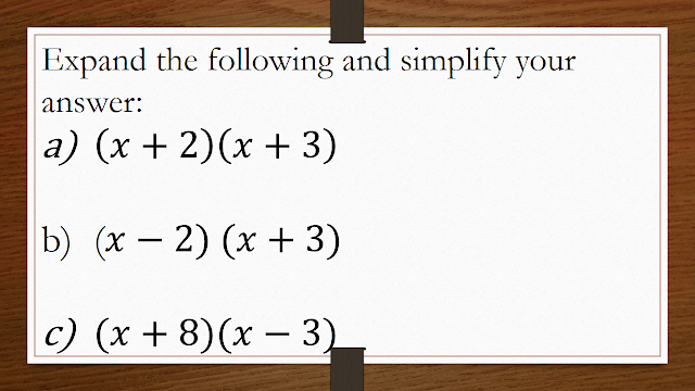 Math 9: Chapter 4: ALGEBRAIC MANIPULATION