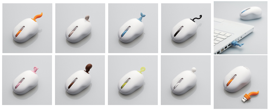 Elecom Nendo, Mouse con colas de animalitos | Loco Invento