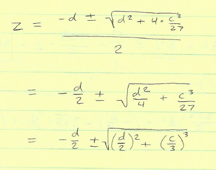 MTH 495 Constantelos: Deriving the Cubic Formula Part II: Solving a ...