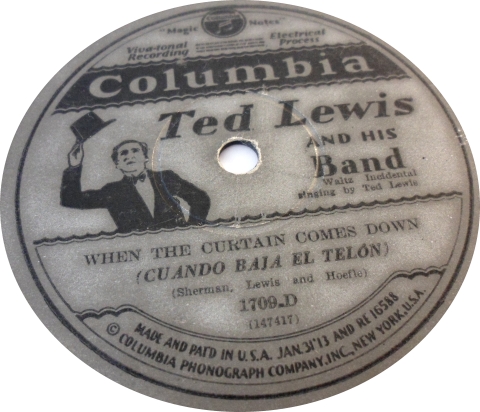 Heypally's 78 RPMs: Ted Lewis & His Band - Columbia 1709 (1928)
