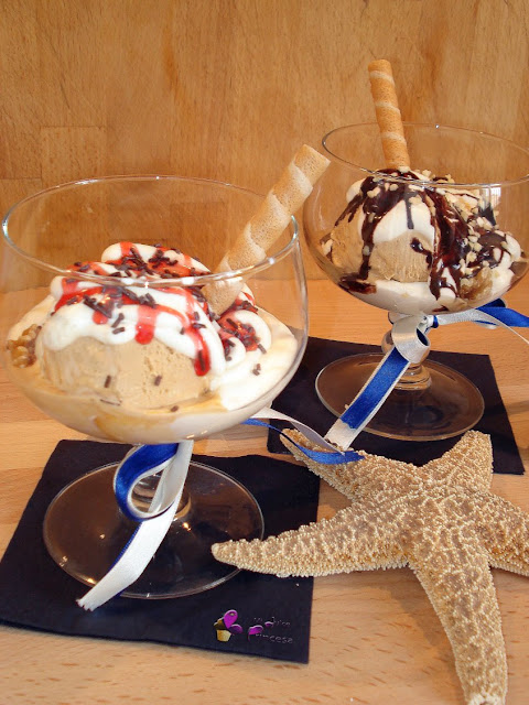 MI DULCE PRINCESA: HELADO DE CHOCOLATE CON CEREZAS Y COPAS DE HELADO