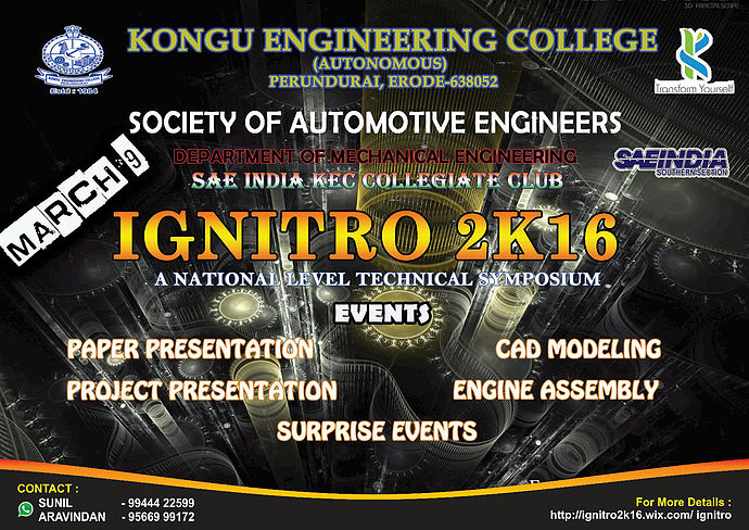 IGNITRO 2K16: A Technical Symposium at Kongu Engineering College, Erode