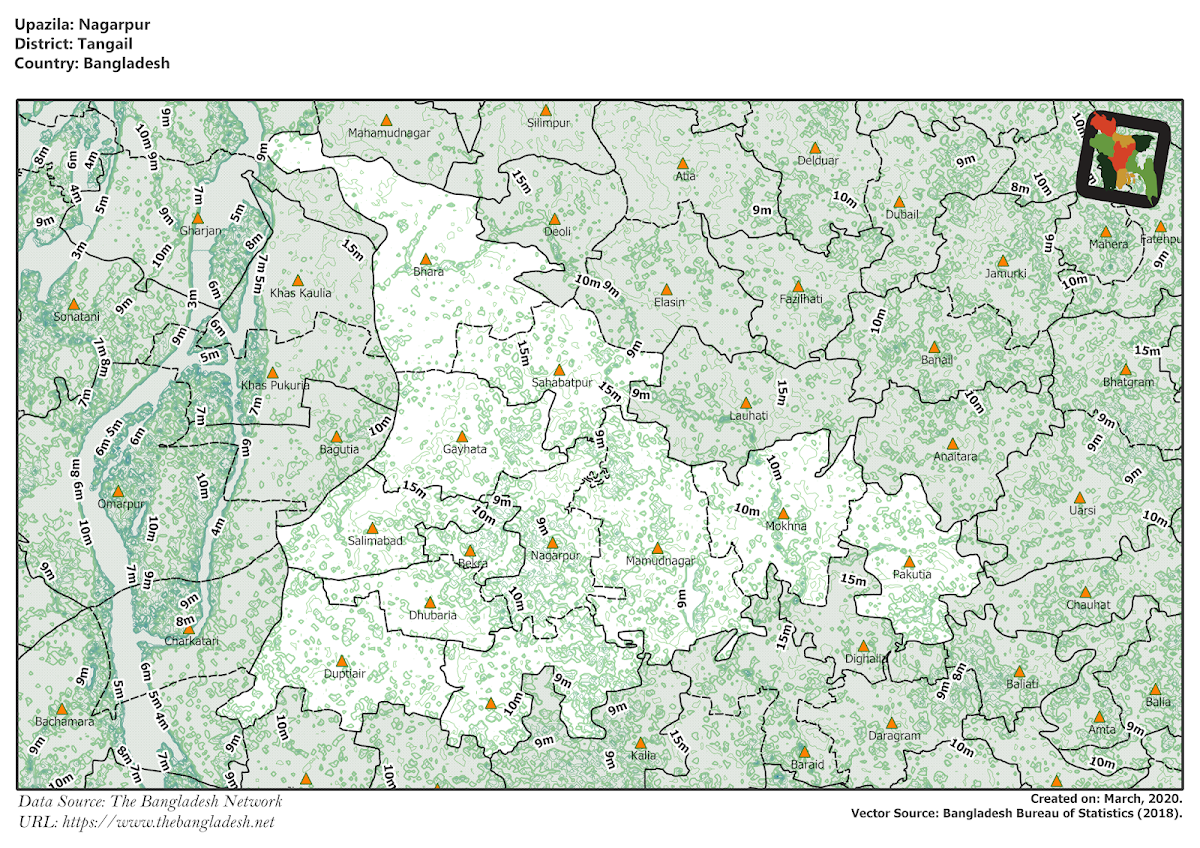 Mouza & Land Use Maps of Nagarpur Upazila, Tangail, Bangladesh ...