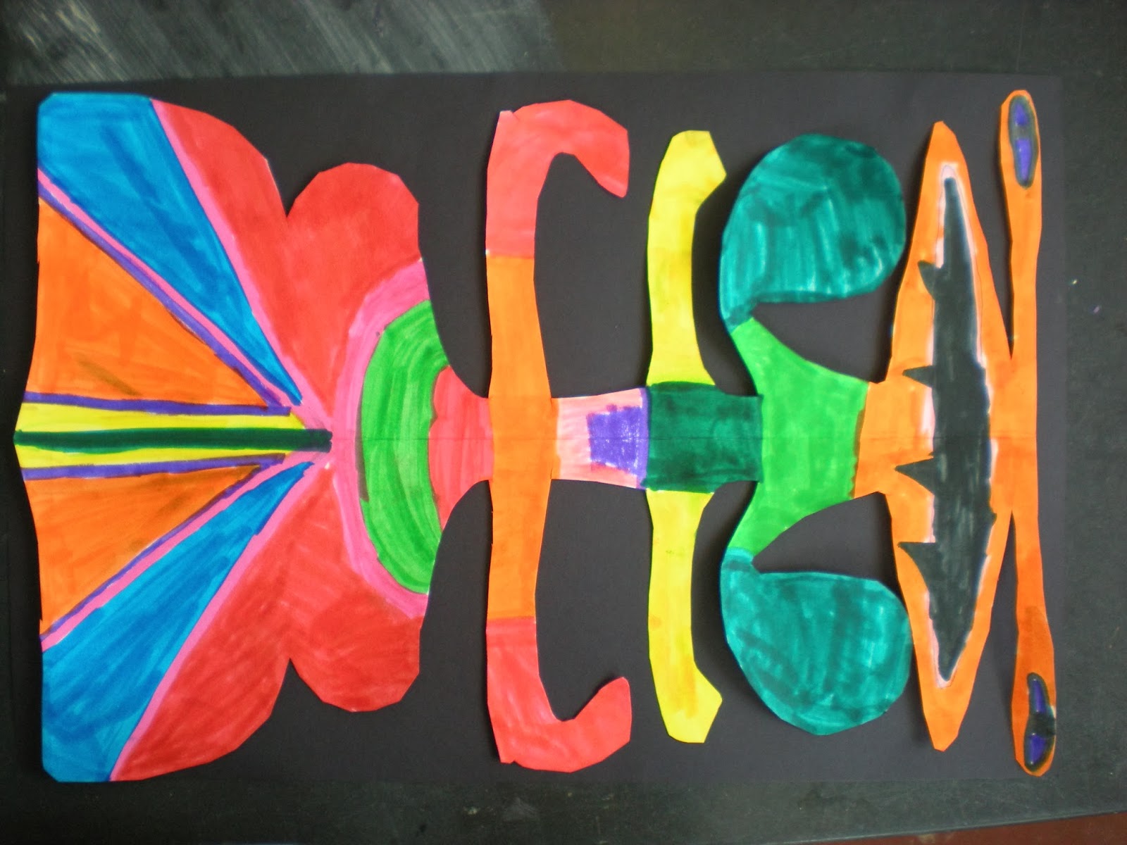 3rd and 4th Grade Symmetrical Name Aliens