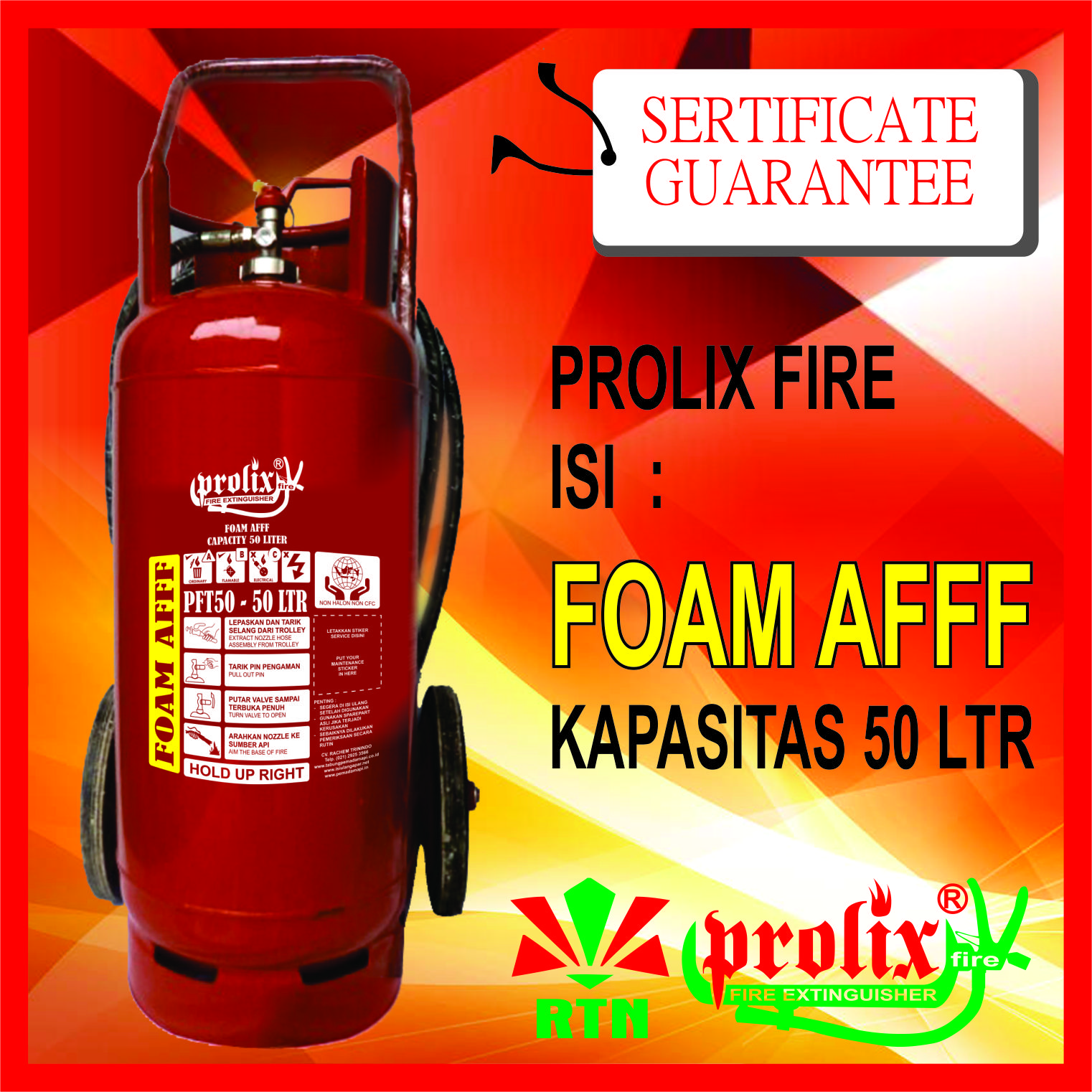 Tabung Pemadam Api Foam AFFF 50 Liter - Apar - Alat Pemadam Api ...