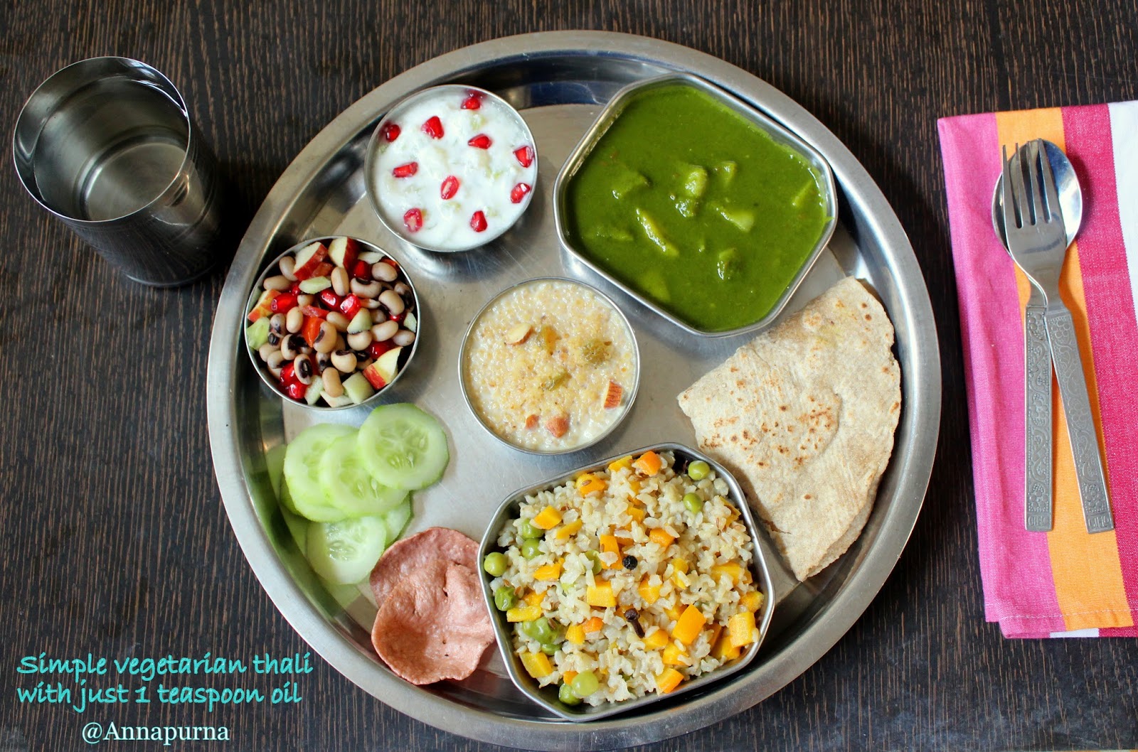 Annapurna: Simple Vegetarian Platter / Cooking with 1 Teaspoon Oil ...