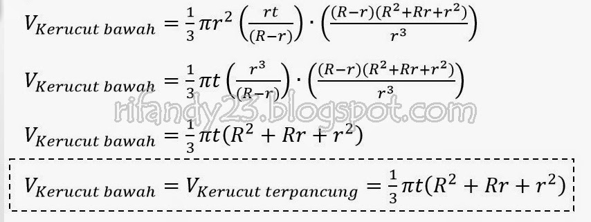 RUMUS VOLUME KERUCUT TERPANCUNG (EMBER) BESERTA PEMBUKTIANNYA ~ Rifandy ...