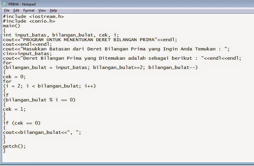 DERET BILANGAN PRIMA C++ | Idiot