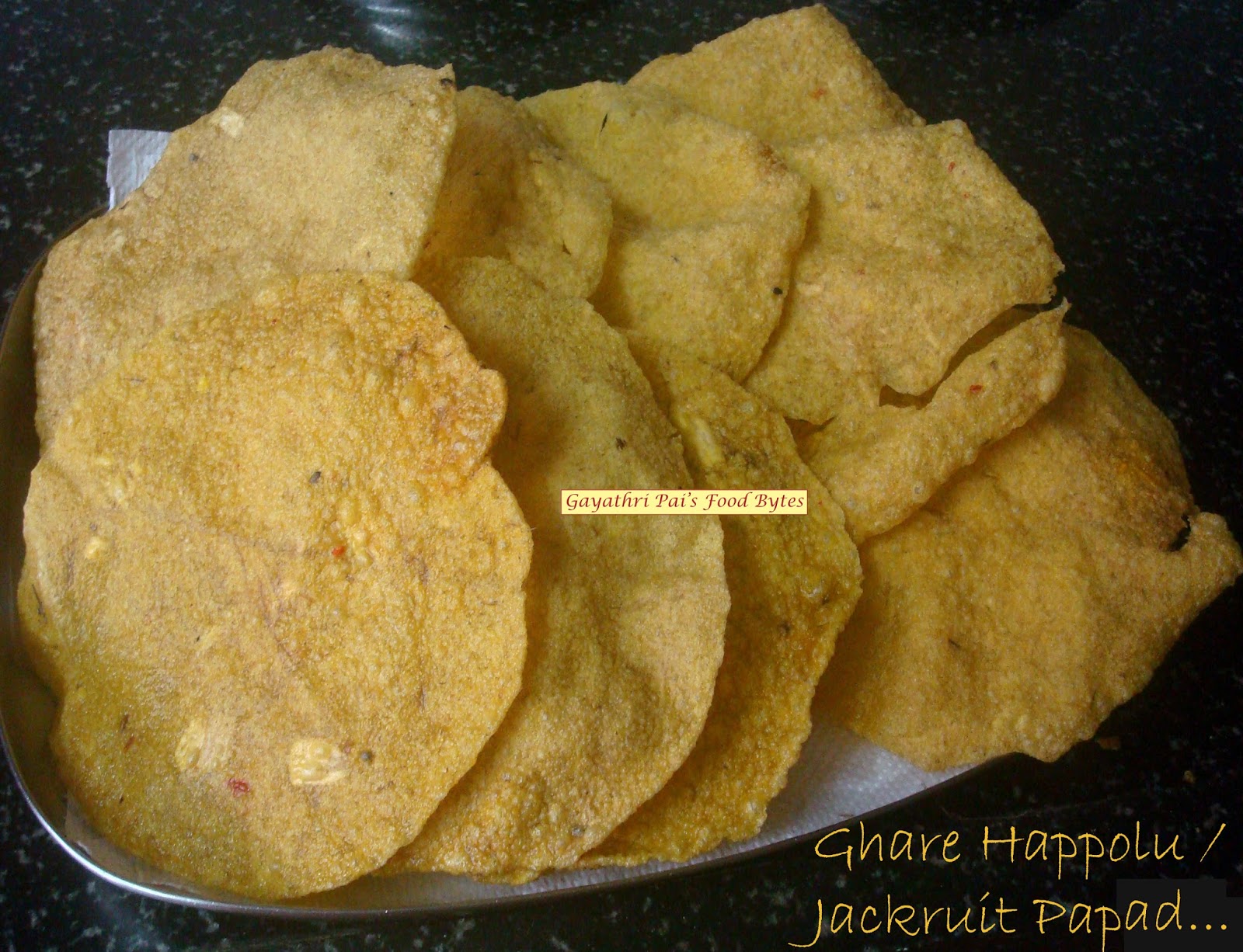 Gayathri Pai's Food Bytes: Jackfruit Papad.