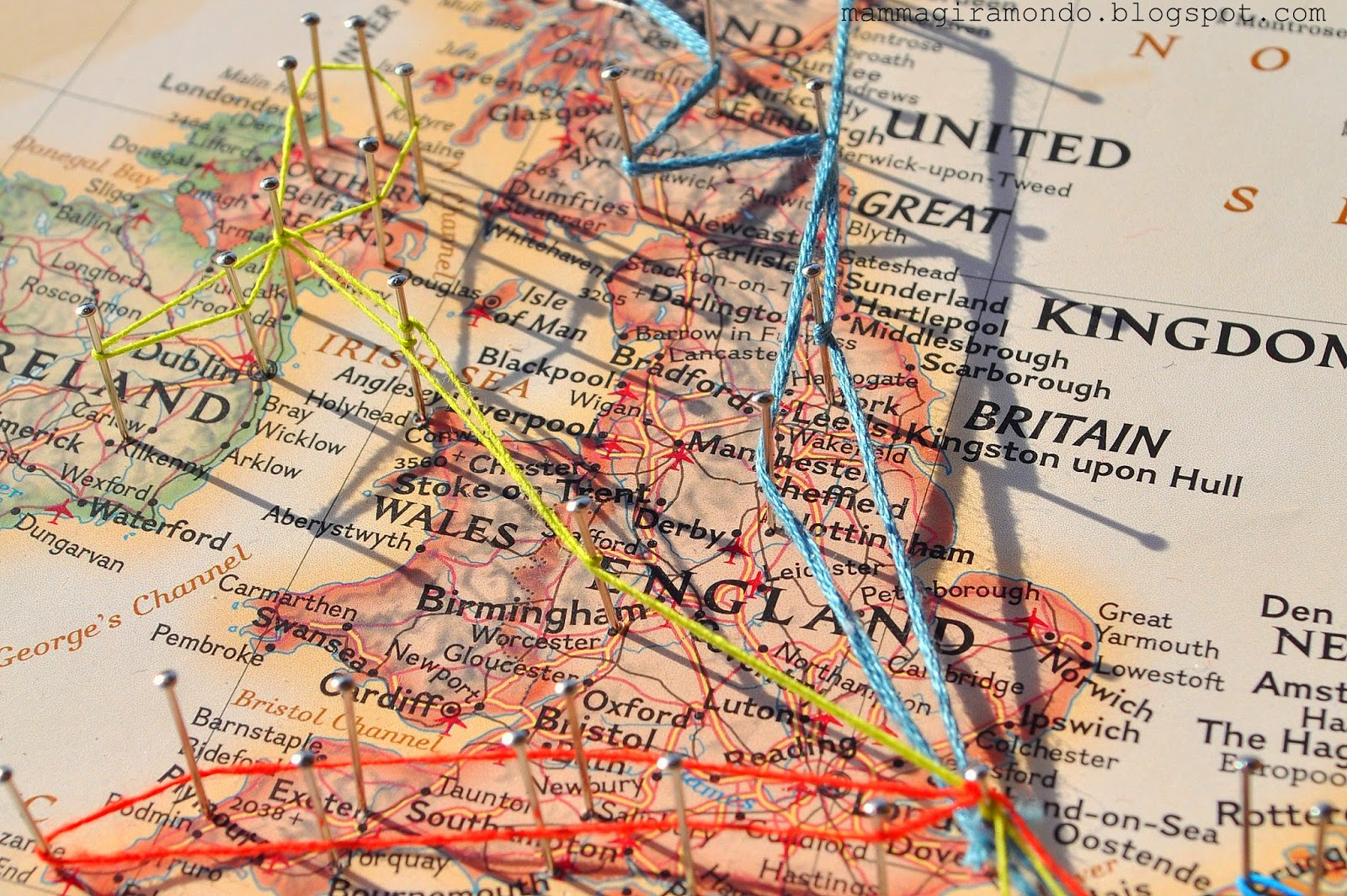 Travel decor: string art map