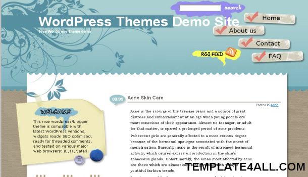 Sticker Word Grunge Wordpress Theme