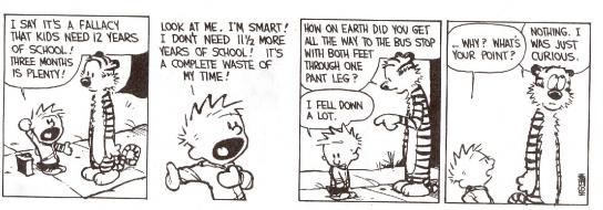 Calvin and Hobbes Comic strips: Calvin and Hobbes- School