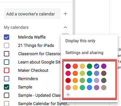 Google Calendar - How to Change the Calendar Color
