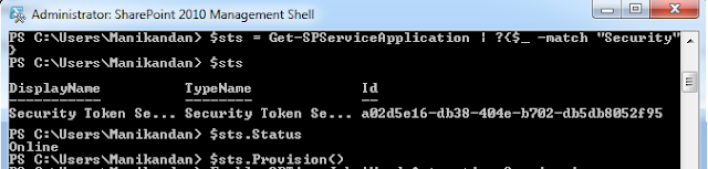 Me & My SharePoint: SharePoint 2010 : The Security Token Service is not available