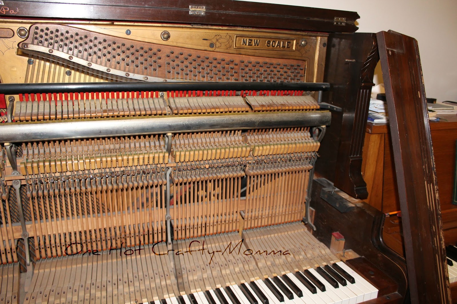 One Hot Crafty-Momma: Antique Piano Repurposing