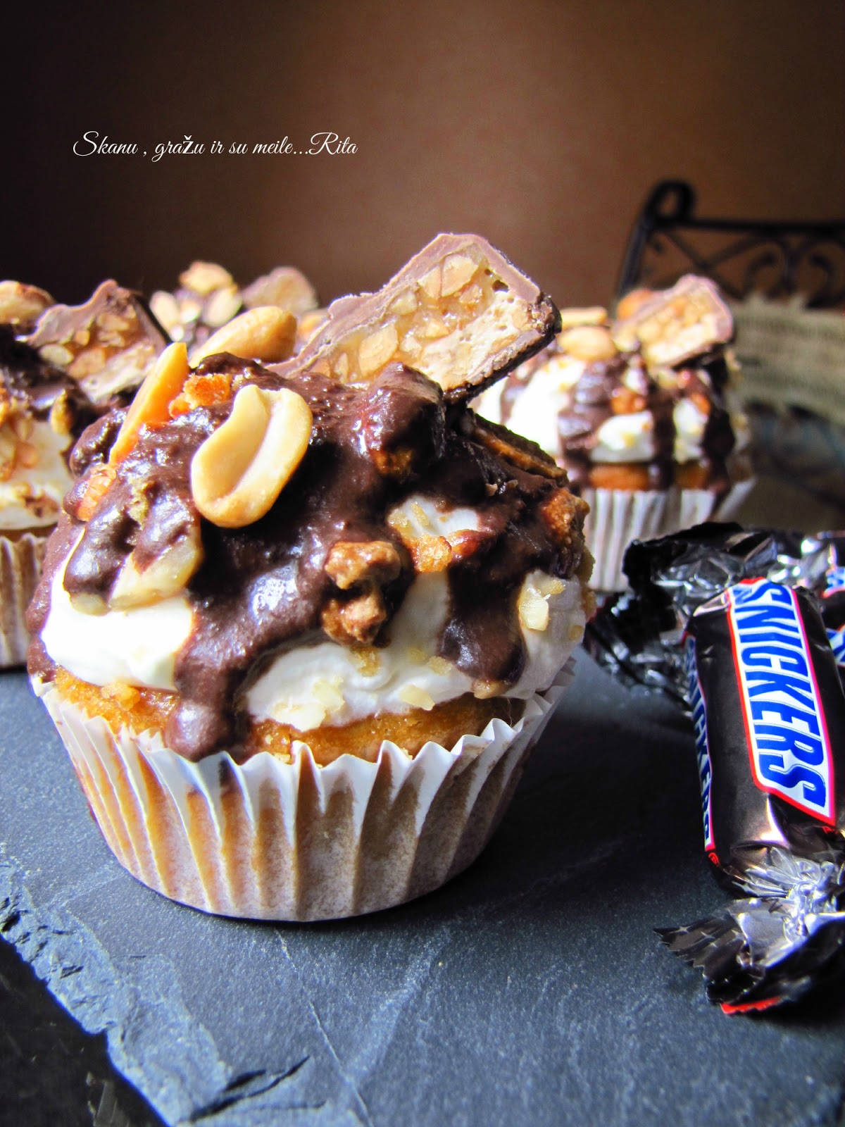 Ritos receptai : Snickers keksiukai