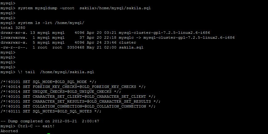 MySQL DBA Tips and Tricks: Execute Linux command from MySQL prompt MySQL DBA Tips and Tricks: Execute Linux command from MySQL prompt
