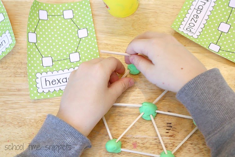 Preschool Geometry: Building Shapes with Playdough | School Time Snippets