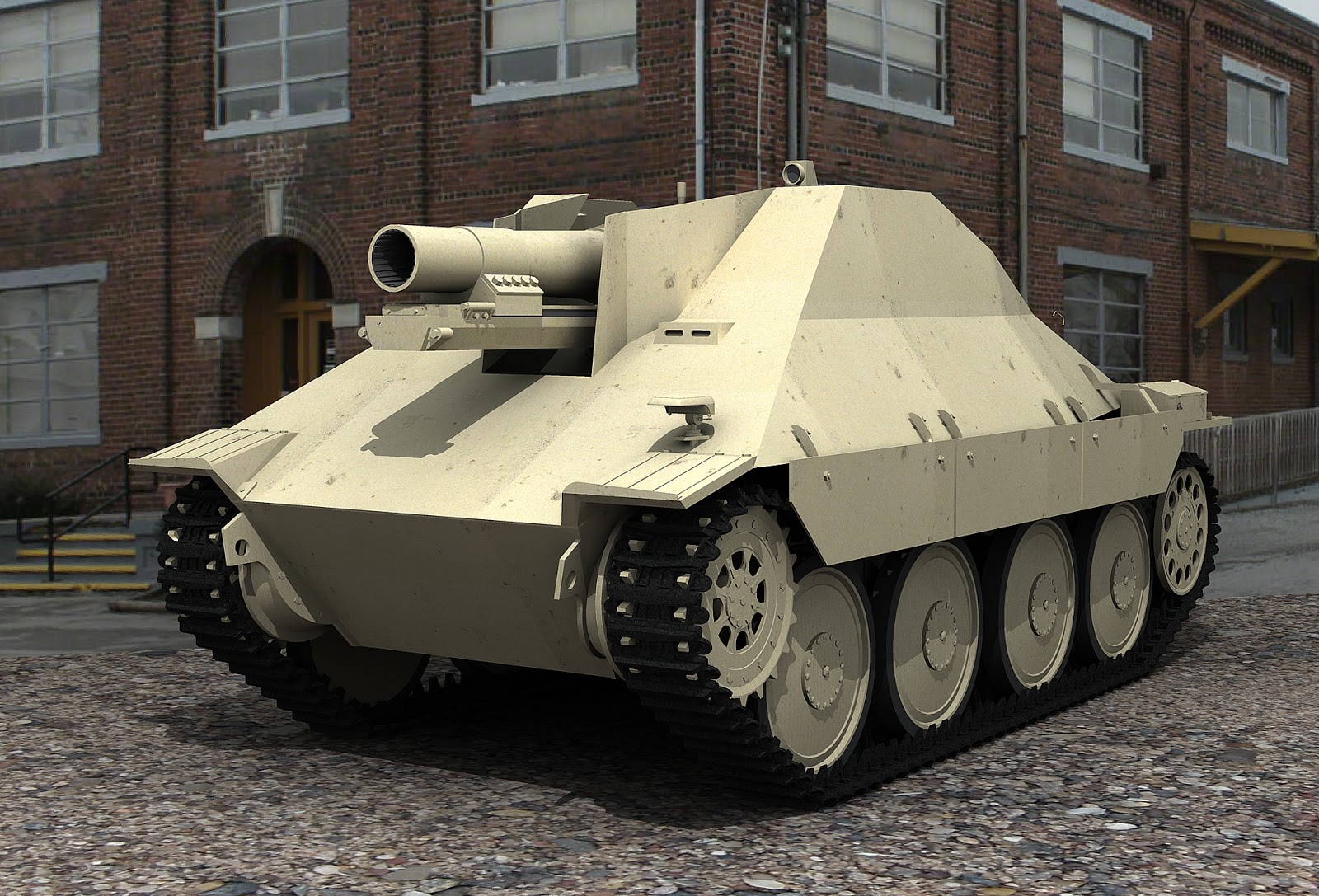SketchUP Power 草圖力量: BMM/CKD 15CM sIG 33/2 (sf) JagdPanzer 38(t) Hetzer