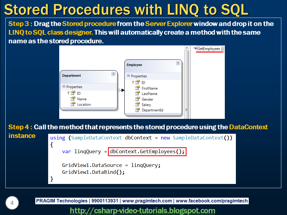 Sql Server Net And C Video Tutorial Part 4 Using Stored Procedures With Linq To Sql