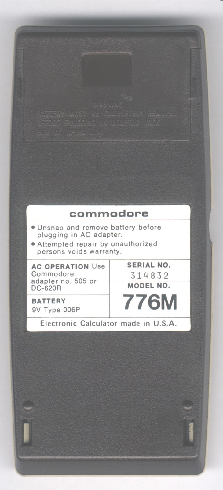 3,14159265358979323....DAMICALC: Commodore 776M
