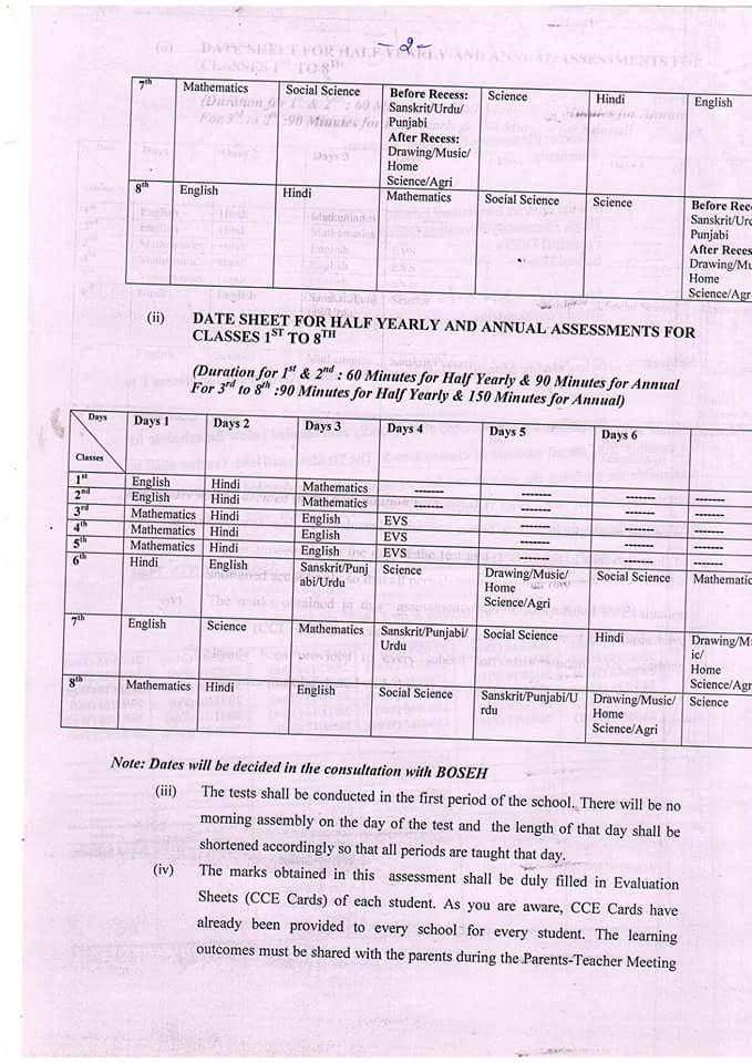 Monthly test date sheet schedule and syllabus for year 2017-18 class ...