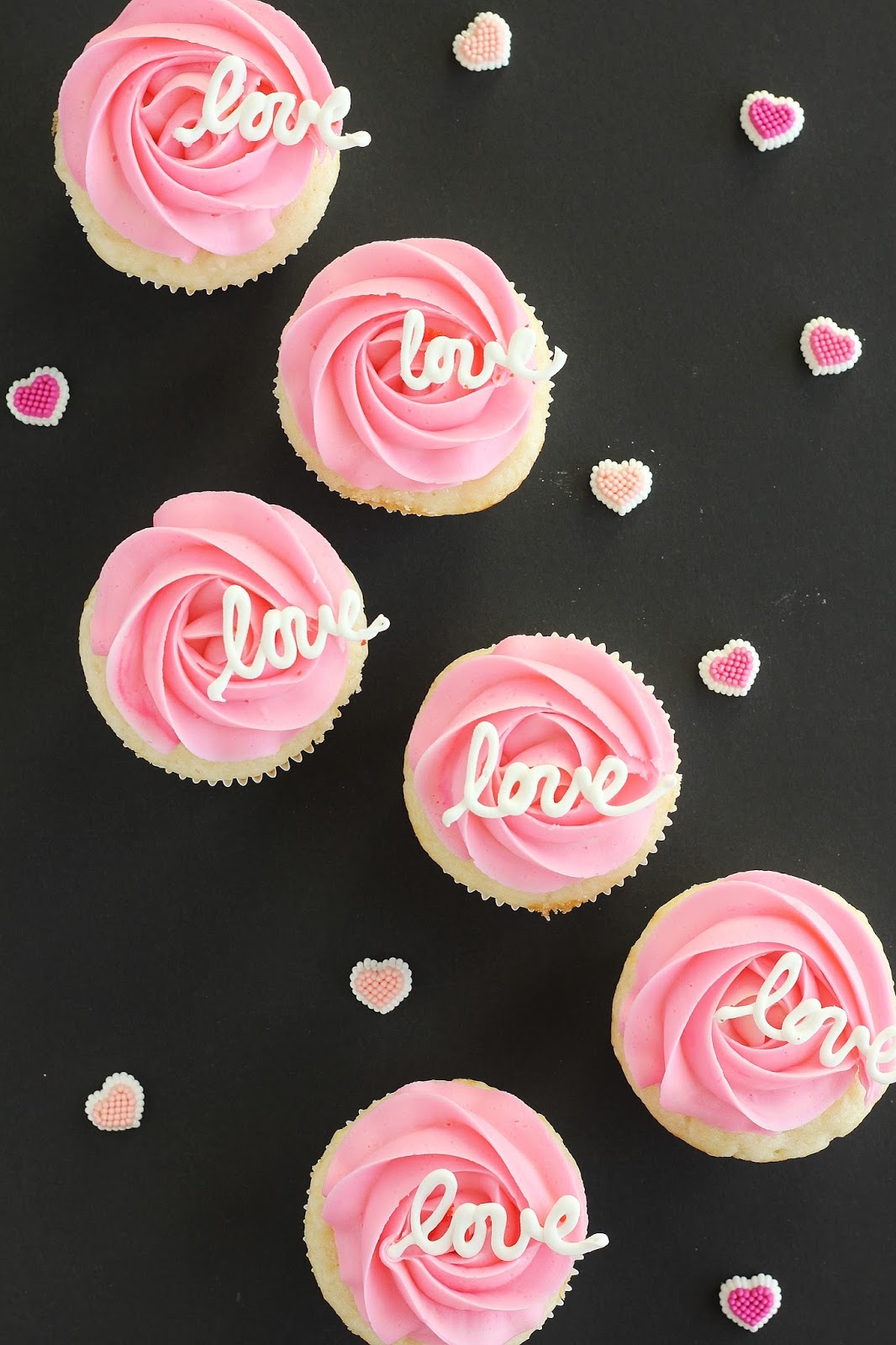 Valentines Cupcakes - Cursive Love Cupcakes