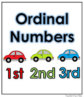 Teacher Fun Files: Ordinal Number Flashcards
